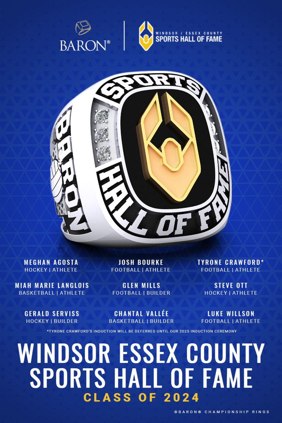 Windsor Essex County Sports Hall of Fame Class of 2024 - Baron ...